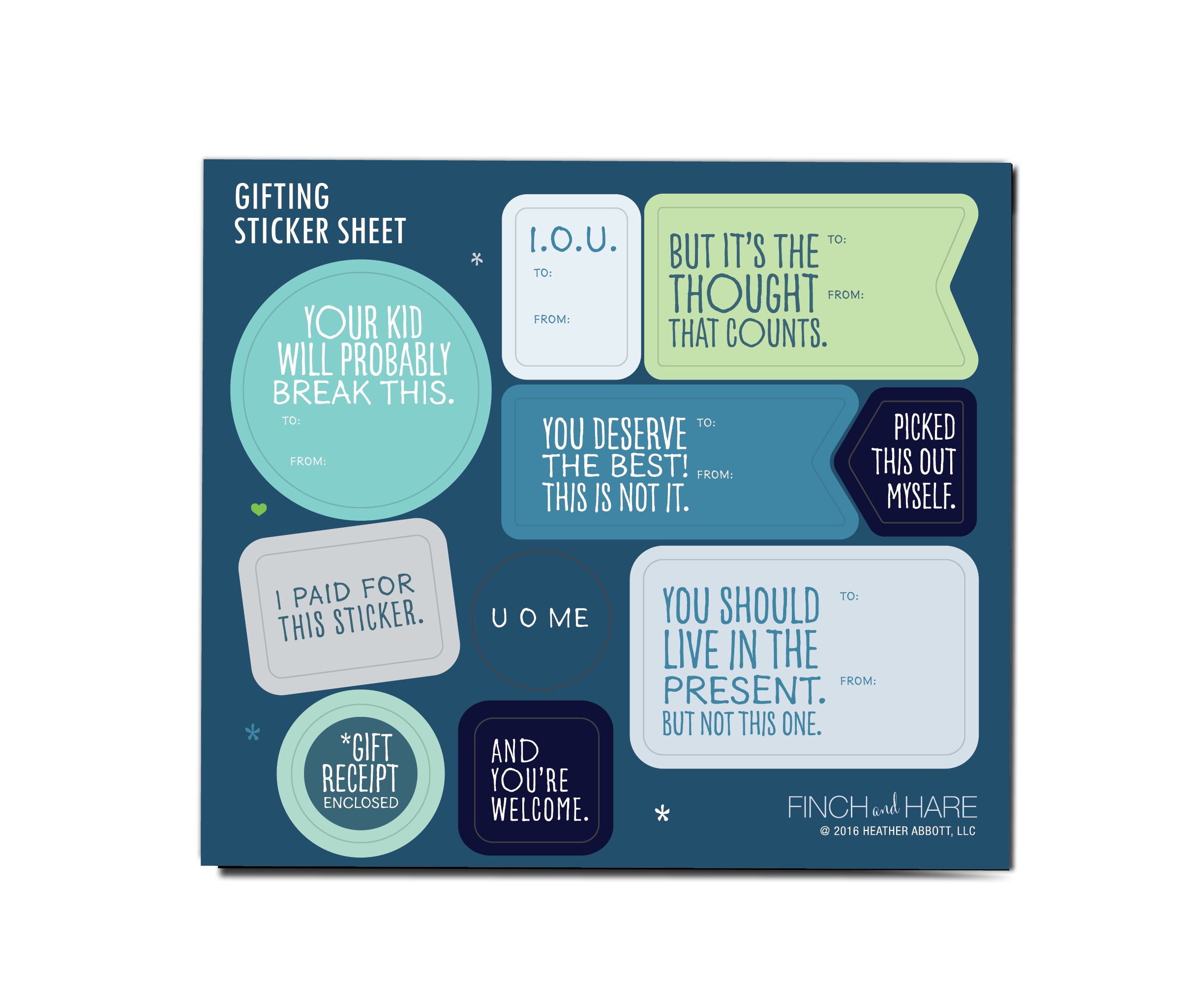 Funny Gift Wrap Stickers / Gift Tags – FINCH and HARE